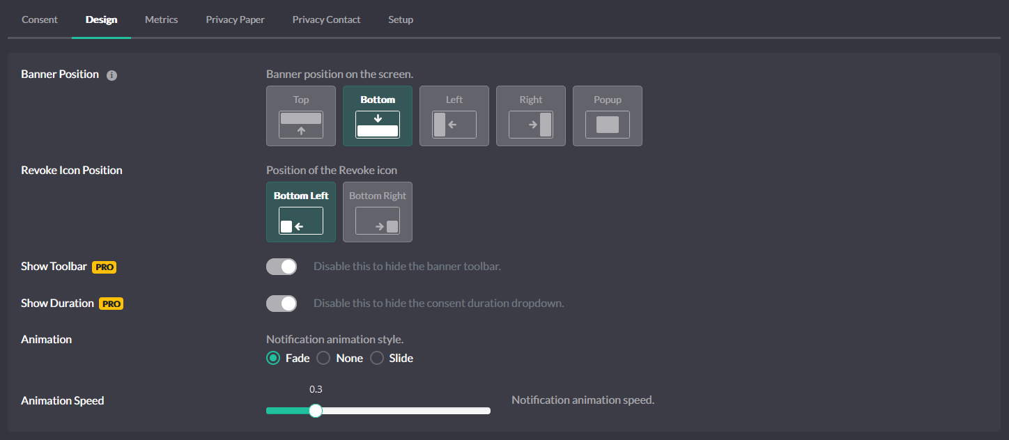Customizing Banner Design - Cookie Compliance
