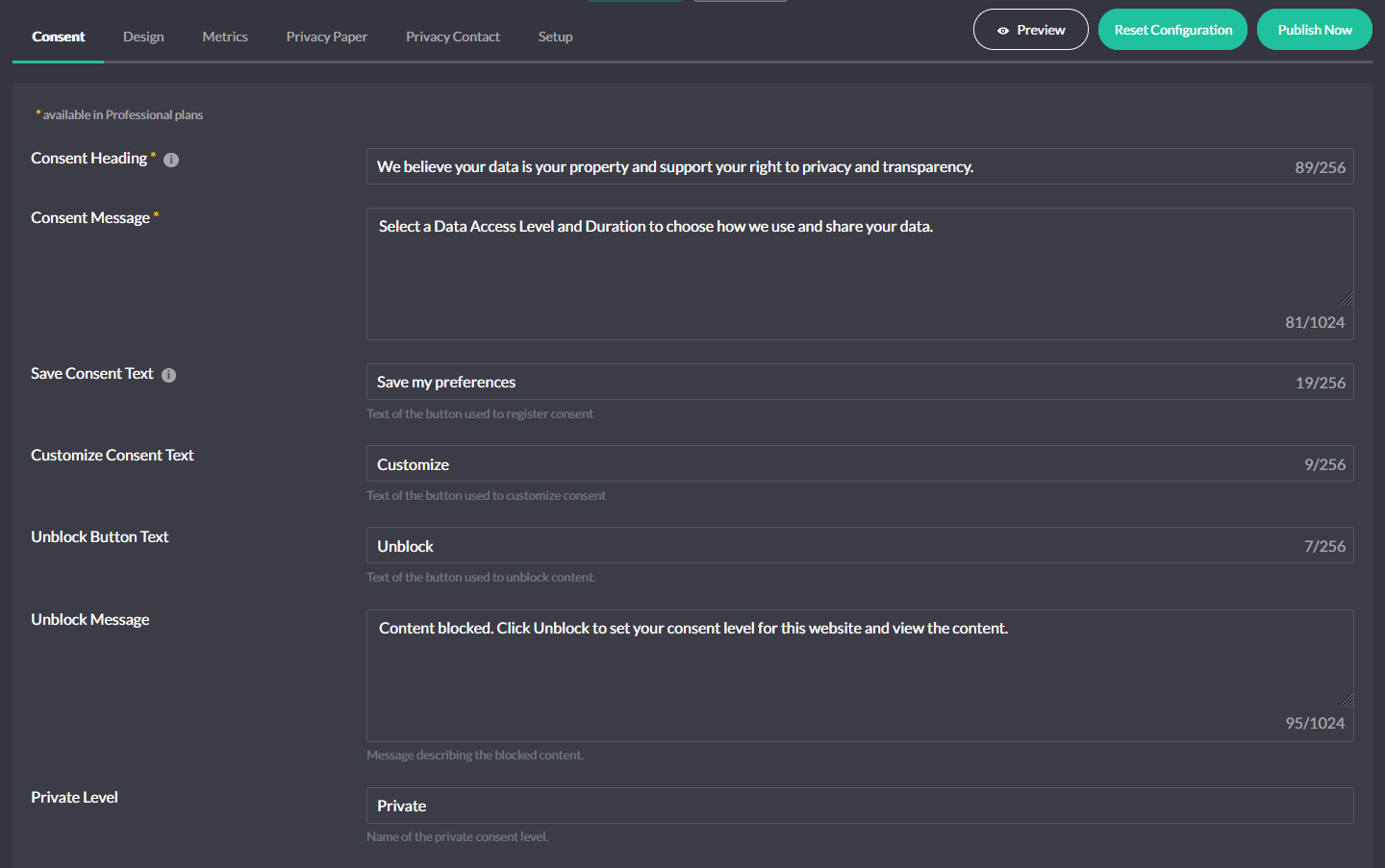 Consent Configuration - Cookie Compliance Consent Configuration - Cookie Compliance